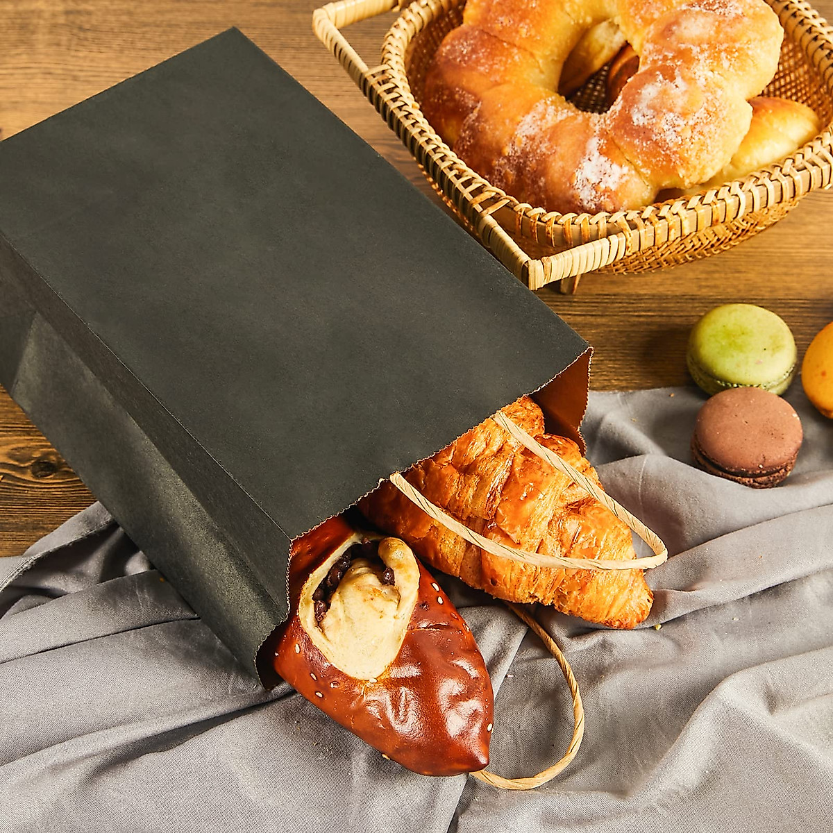 90 Pack | Paper Gift Bags with Handles Bulk, 8x4.5x10.8 Inch Large White Kraft Paper Bags, Paper Shopping Bags, Christmas Kraft Gift Bags, Birthday Gift Bags for Restaurant, Takeout, Business.