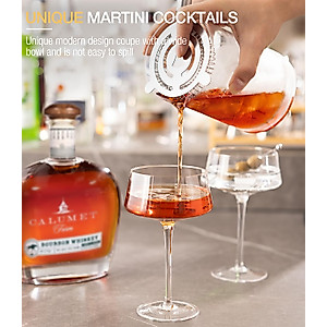 Coupe Glasses Set of 4, Martini Glasses Hand-Blown Premium Crystal Cocktail Glass for Manhattan, Margarita, Espresso Martini, Home Bar, Dinner Party, Birthdays, Housewarming Gift, 8oz Clear