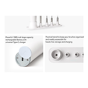 Northway, Electric Bottle Brush Cleaner, 4 Pcs Baby Bottle Silicone Brush Set, 1 Stand, 1 Ext., Nipple Straw Brush, Automatic Electronic Cleaning, Satinless Steel Rods, Waterproof from Northway