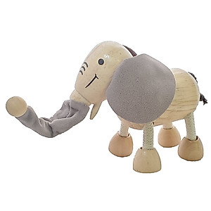 TEKOR Bendable Safari Wooden Animals (Set of 4) | Early Learning Montessori Toy for Toddlers & Kids. Includes a Lion, Alligator, Rhino, Giraffe. Smooth Wood, Bendable Legs, Child Friendly.