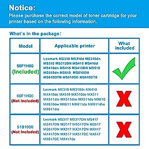 LCL Remanufactured Toner Cartridge Replacement for Lexmark 50F1H00 50F1000 501H 501 5000pages MS310 MS310d MS310dn MS312 MS312DN MS315 MS315dn MS410 MS410d MS410dn (1-Pack Black)