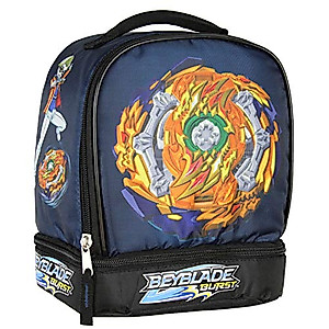 Beyblade Burst Fafnir Spinner Top Fumiya Kindo Dual Compartment Insulated Lunch Box Bag Tote