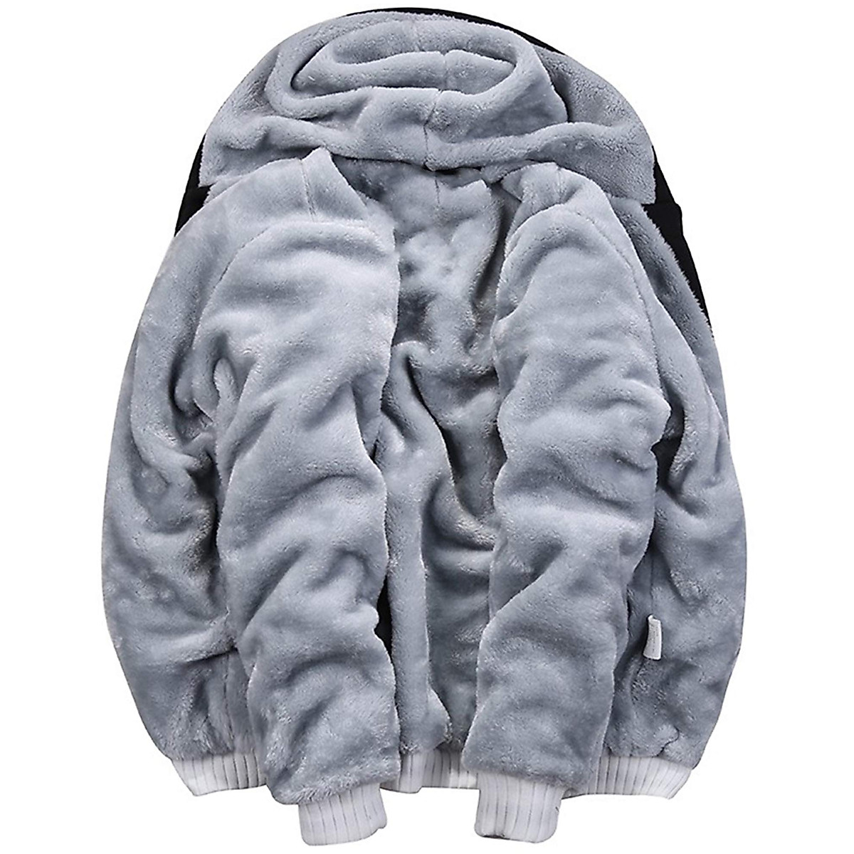 MANLUODANNI Men's Casual Hooed Hoodies Thick Wool Warm Winter Jacket Coats Black XL