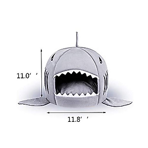 Tfwadmx Guinea Pig Warm Bed House,Small Animal Large Washable Cotton Nest Shark Hideout Sleeping Mat Hut Cage Toy for Rabbit Hedgehog Rat Chinchilla Hamster -(Gray)