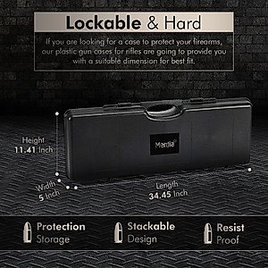 Gun Case Precision Hard Locking Rifle Cases Ultra Protective Case Intensive Convoluted Foam Shot Gun Case | AR Accessories | Rifle Bag | Hard Gun Cases for Rifles | Shotgun Case, Length 33.4 Inches