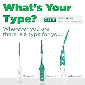 GUM Soft-Picks Wider Space, Easy to Use Dental Picks for Teeth Cleaning and Gum Health, with Convenient Carry Case, Dentist Recommended Dental Picks, 100ct