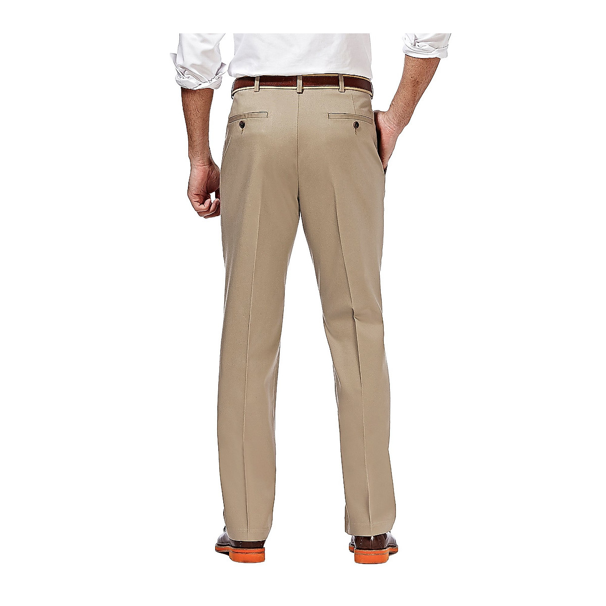 Haggar Men's Premium No Iron Khaki Classic Fit Pleat Front Casual Pant (Regular and Big & Tall Sizes), 42W x 30L