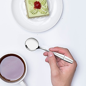 Begale 16-Piece Round Soup Spoon, Stainless Steel Bouillon Spoons