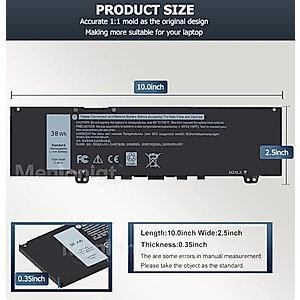 New 38Wh F62GO Battery Replacement for Dell Inspiron 13 7000 7373 7386 2-in-1 7370 7380 5370 P83G P87G P91G P83G001 P83G002 P91G001 P87G001 Vostro 13 5370 Series 39DY5 039DY5 RPJC3 0RPJC3 11.4V