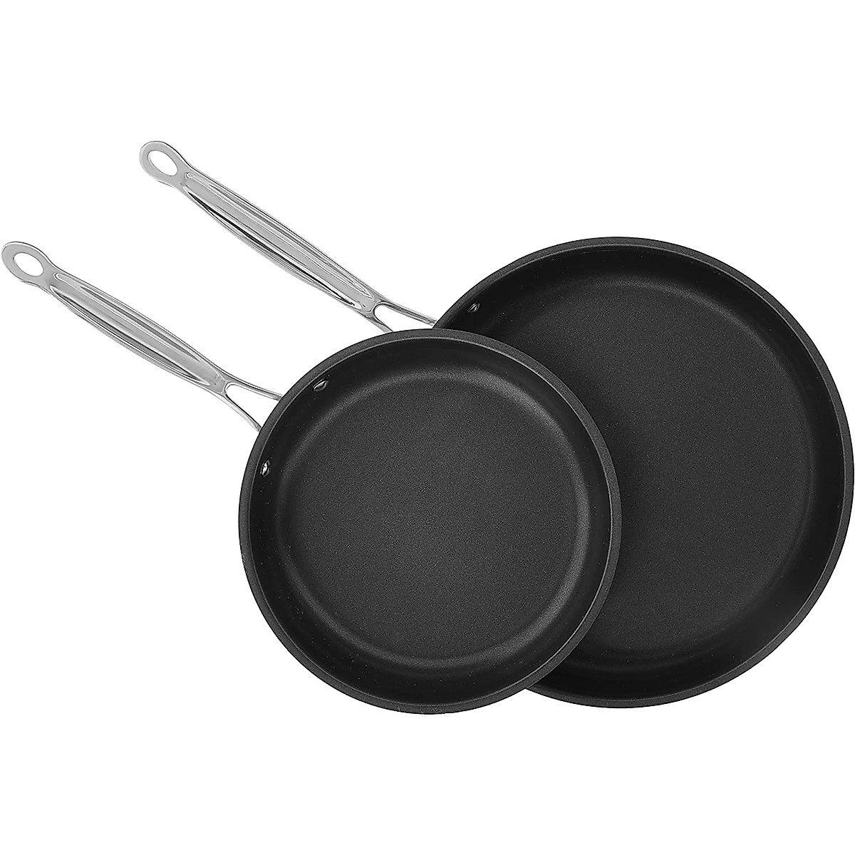 Cuisinart Chef's Classic Stainless Nonstick 2-Piece 9-Inch and 11-Inch Skillet Set - Black And Silver