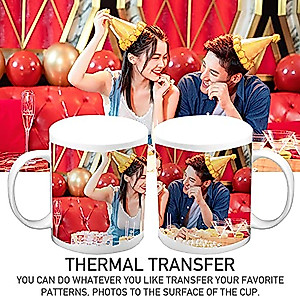 Farielyn-X Porcelain Sublimation Mugs Set of 6, 12 oz White Coffee Mugs, Ceramic Coffee Cups, Classic Drinking Cups with Handles, Mugs for Cappuccino, Espresso, Latte, Cocoa, Milk, Tea, Mug DIY Gifts