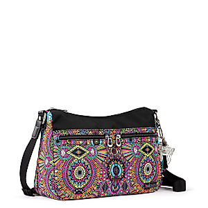 Sakroots womens New Adventure & Bag, Stylish Roomy Purse, Made from Recycled Materials Hobo Shoulder and Crossbody Bag, Rainbow Wanderlust Block, One Size US