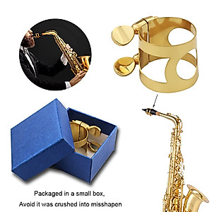 Alto Sax Mouthpiece Ligature Double Screws Saxophone Gold Ligature Fastener