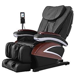 Full Body Electric Shiatsu Massage Chair Recliner with Built-in Heat Therapy Air Massage System Stretch Vibrating Body scan PS4,Black