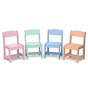 Delta Children MySize Kids Table with 4 Chairs, Bianca White/Pastel