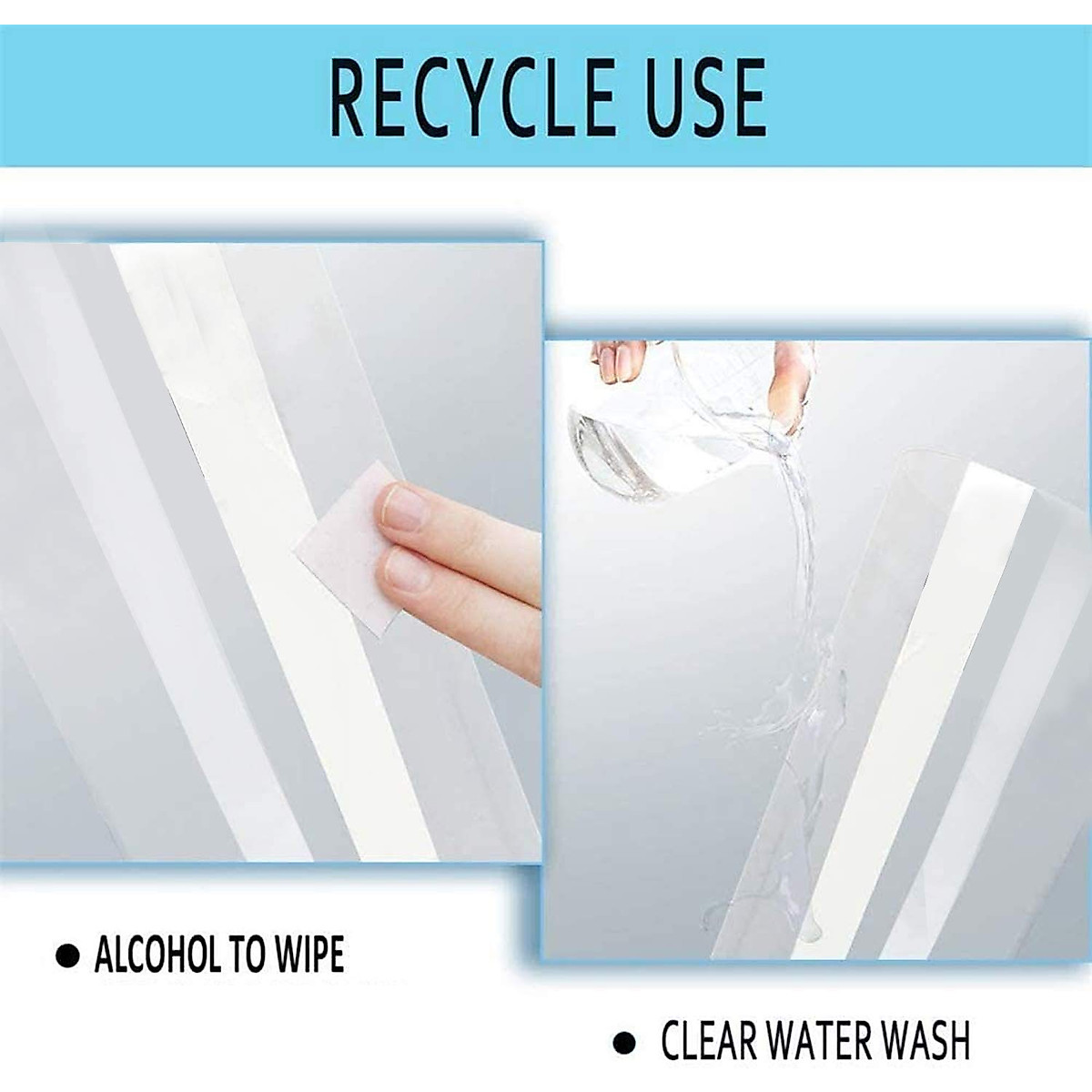 Unique Gadgets & Toys Goggle Shield, 3 Pack Reusable Face Shield Wearing Glasses Face Visor Transparent Anti-Fog Film Protect Eyes and Face, GlassesShield_B_3Pack