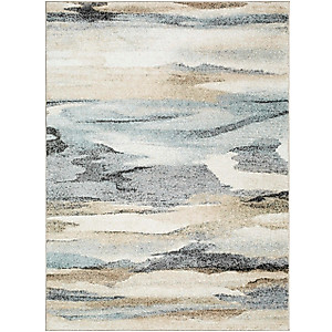 Mark&Day Area Rugs, 5x7 Bennington Modern Aqua Area Rug, Blue Grey Brown Carpet for Living Room, Bedroom or Kitchen (5'3" x 7')