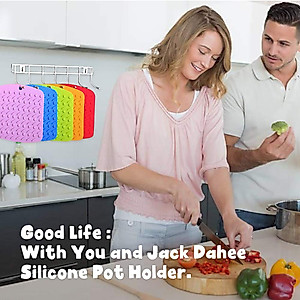 Potholder, Pot TrivetSilicone Pot Holders, Silicone Trivets, Pot Holders Heat Resistant, Hot Pad, Hot Bowl Holder, Jar Opener, Pot Spoon Holder, Non Slip, Dishwasher Available BPA Set of 6 (6.7x7in)