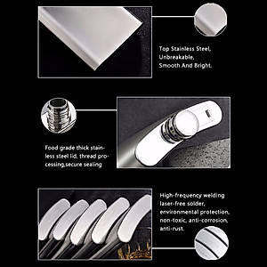 GENNISSY Silver 18/8 Stainless Steel 12OZ Hip Flask - Flasks for Liquor with Funnel Drinking Vessels