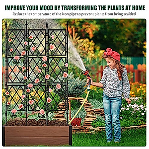 WellSign Garden Trellis for Climbing Plants Outdoor and Indoor 63inch, Sturdy Rustproof Coated Metal Support Fence Climbing Frame with 20 Reusable Ties for Ivy Vines Vegetable Flower 1Pack