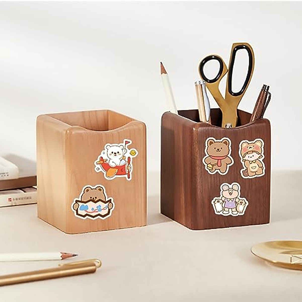 100 Pcs Cute Bear Stickers for Kids, Reusable Vinyl Waterproof Stickers for Laptop, Bumper, Skateboard, Water Bottles, Computer, Phones, Animal Stickers for Kids Teens
