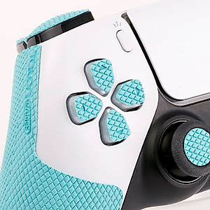TALONGAMES Controller Grips Compatible with PlayStation 5 DualSense, Anti-Slip, Sweat-Absorbent, Textured Skin kit, for PS5 Controllers Handle Grips, Buttons, Triggers, D-pad (Pro Version - Blue)