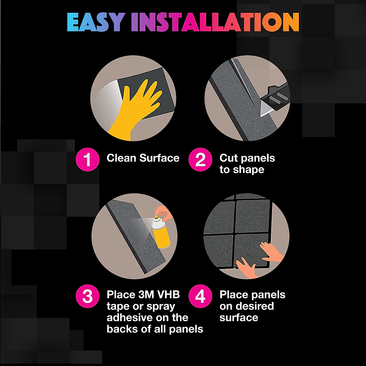 Sonic Acoustics 12 Pack Hexagon Acoustic Panels, 14" X 12" X 0.4" High Density Sound Absorbing Panels Sound Proof Insulation Beveled Edge Studio Treatment Tiles (White)