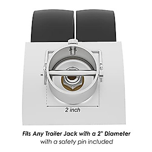 Trailer Jack Wheel Replacement 2000 lbs, 6" Trailer Jack Foot Wheel, Dual Wheel Swivel Trailer Tongue Jack Wheel for Trailer Jack with Pin for Boat Trailer Camper Rv