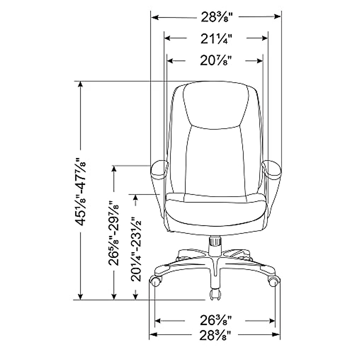 Realspace® Tresswell Bonded Leather High-Back Chair, Black/Silver