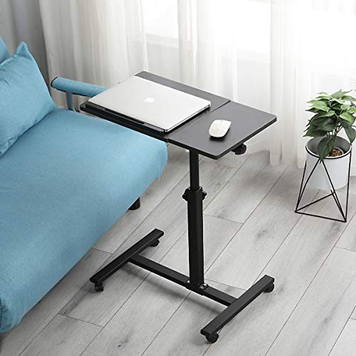 TigerDad Rolling Overbed Desk - Adjustable Laptop Stand