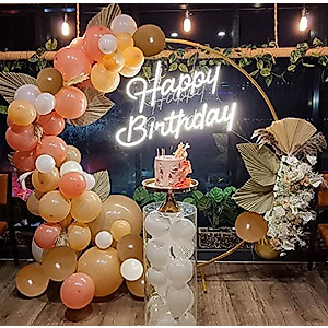 Boho Balloons Pink Blush Balloons, 62Pcs 12Inch Blush Pink Brown White Balloons For Girls Baby Shower Garden Tea Party Bachelorette Birthday Wedding Decorations