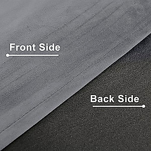 XWZO Velvet Curtains 96 Inches Long - Soft Room Darkening Thermal Insulated Thick Window Curtain Panels for Bedroom/Gallery/Home Theater/Patio Door with Tiebacks, Grommet, Grey, W52 x L96, Set of 2