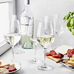 ZWILLING J.A. HENCKELS 6 Piece Predicat Burgundy Glass Set, 13.6 oz, White