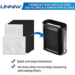 HPA300 HEPA Filter R for Honeywell HPA300 Replacement Filters - 3 HPA300 Filters & 4 Pre-Cut Pre-Filters Compatible with Honeywell Filters R and HRF-R3, HRF-R2, HRF-R1, HRF-AP1