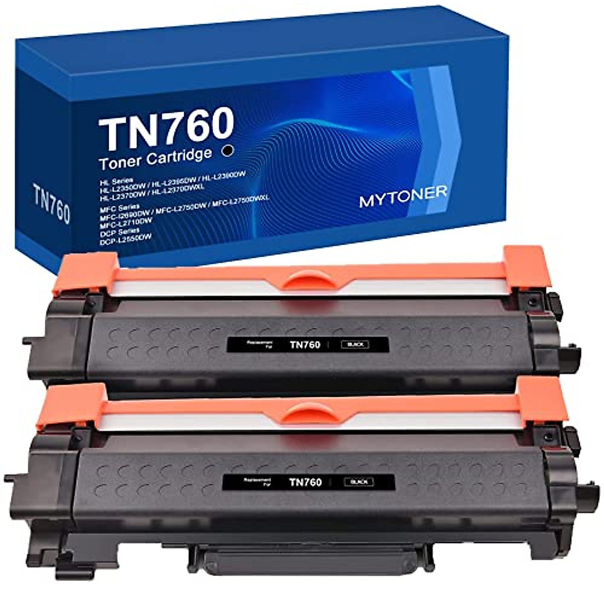 MYTONER TN-760 Remanufactured Toner Cartridge Replacement for Brother TN760 TN730 TN-730 High Yield Printer Toner for MFC-L2717DW HL-L2350DW MFC-L2710DW HL-L2395DW MFC-L2690DW (Black, 2-Pack)