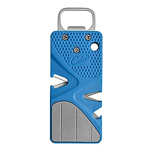 CUDA Diamond Pocket Sharpener #23062 | Compact Portable Sharpener with Integrated Line Cutter, Bottle Opener, & Hook Sharpening Grooves