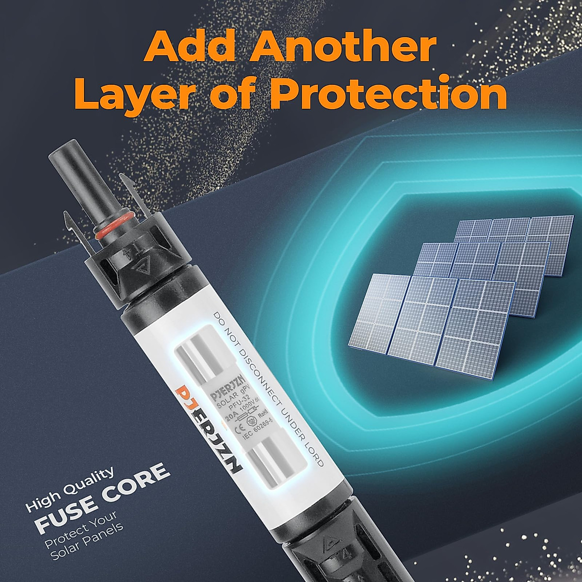 PJERJZN Solar Panel Fuse Solar Fuse 15Amp 1000V Holder Fuse Inline IP67 Solar Panel Fuse with Male and Female Connector PV Fuse for Solar System PV Solar Panels Solar Surge Protection Device 2 Pcs