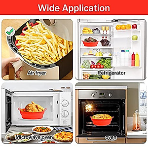 Silicone Air Fryer Liners Reusable Air Fryer Silicone Liners Collapsible Nesting 2Pcs 7.5inch 3QT-5QT Air Fryer Basket for Oven Microwave Air Fryer Accessories,Replacement of Parchment Paper