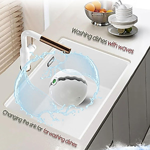 Countertop Dishwasher, 18W Portable Dishwasher with 5L Built in Water, Turbine Mini Washing Machine for Home, Business, Travel, College Room, RV (White)