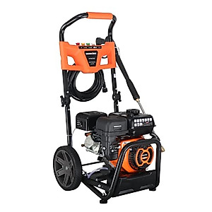 Genkins GPW3200 Gas Powered Foldable Pressure Washer 3200 PSI and 2.5 GPM, Soap Tank and Five Nozzle Set | Compact & Foldable
