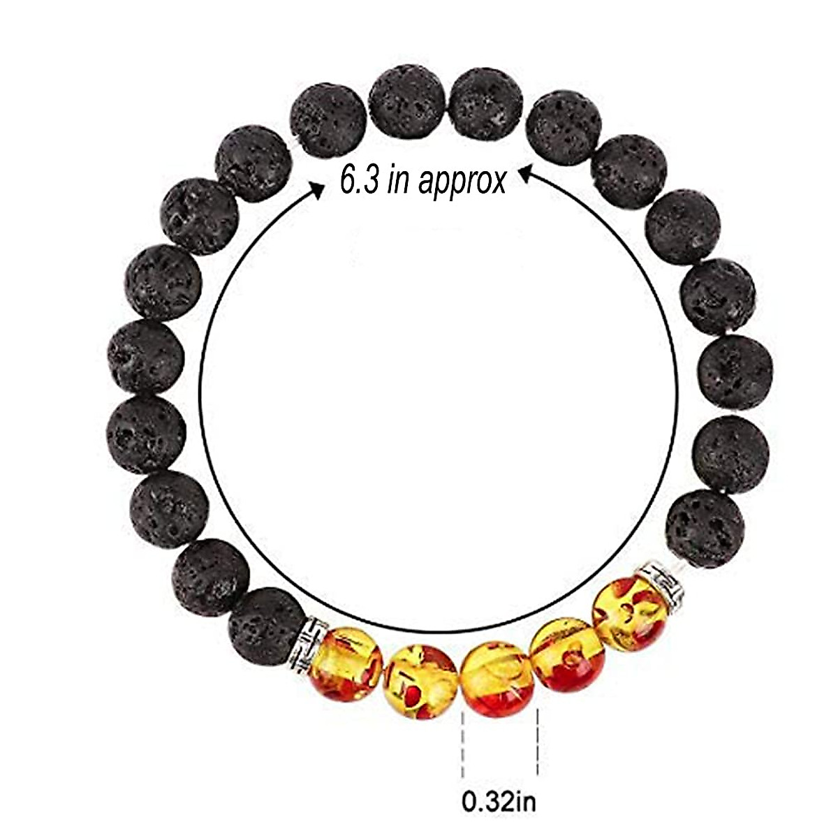 YISSION 7 Chakra Bracelets for Women Men, Essential Oil Beaded Bracelets, Lava Rock Natural Stone Yoga Bracelet Stretch Bracelet Set