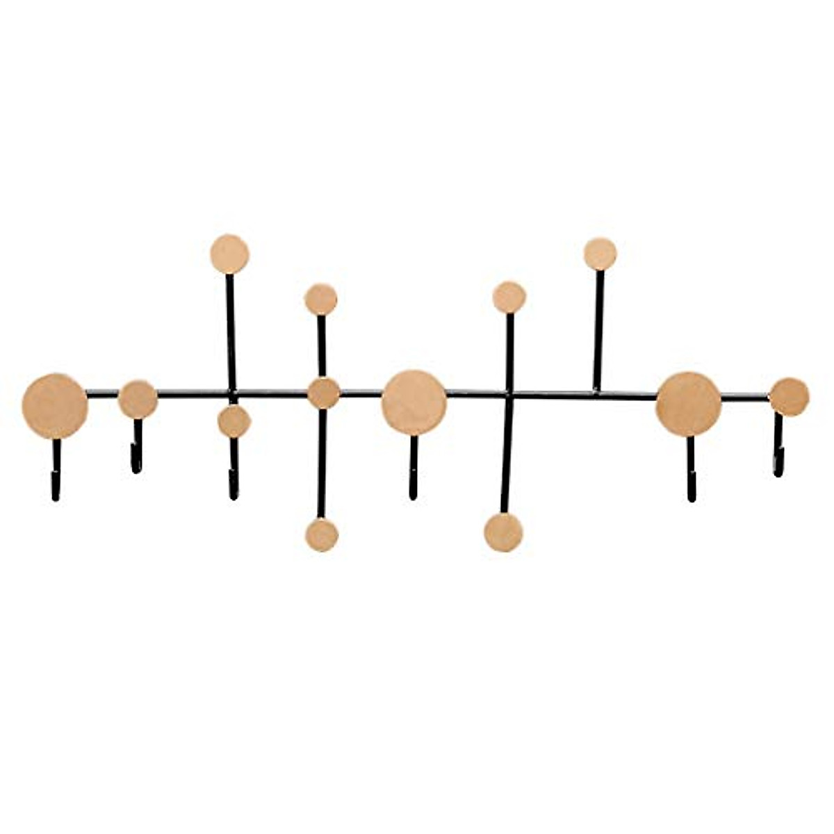 rUrEu Wall Shelf,Metal Coat Rack Wall Mounted with 6 Hooks, Decorative Wall Hooks, Coat Hangers for Entryway Kitchen Bedroom,Niture Accessories