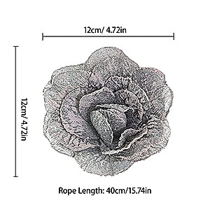 BAMFY Magnetic Curtain Tiebacks, Country Style Flower Strap Bedroom Living Room Outdoor Curtain Tie Backs for Home, Wedding, Balconies (Color : Yellow)