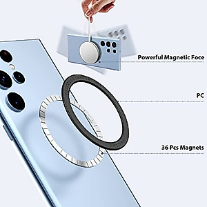 Nillkin MagSafe Ring Magnet - Magnetic Phone Sticker for Samsung Galaxy S23 S22 S21 S20 Ultra/Plus,Note 20/10/9 Series, iPhone 14 13 12 11/XS/8/SE, Google Pixel 7 Pro, Android Phones, 2 Pack Black