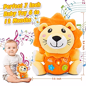 Baby Toys 6 to 12 Months - Infant Baby Musical Toy for 1 Year Old Boys & Girls - Cute Lion Plush Toys Newborn Toy 0 3 6 9 12 Month Best Gift