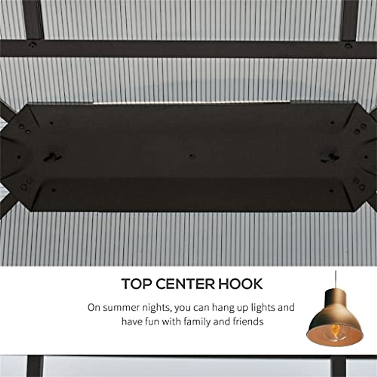 LUKEO 10x12 Hardtop Gazebo Aluminum Frame Gazebo, Polycarbonates Gazebo Canopy with Curtains for Patio Lawn and Garden