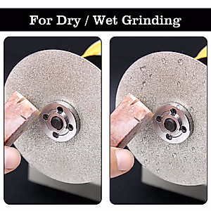 awliye 4Pcs Diamond Grinding Disc, 6" x 1/2" Arbor Grinder Disc Sanding Discs, Flat Lap Wheel Diamond Polishing Disc Set 80/400/800/1200 Grit Lapping Grinding Tools for Gemstone Glass Rock Ceramics