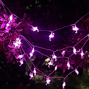 Battery String Lights Pink Crystal Flamingo Lights 30.5ft 60 LED Waterproof Outdoor String Lights, 8 Lighting Modes Battery Twinkle Lights, Patio Garden Wedding Christmas Flamingo Party Decorations
