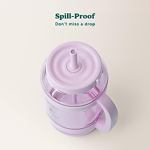 Reduce WaterDay 80 oz Water Jug with Time/Ounce Markings - Spill-Proof Straw, Durable Tritan - Big Water Bottle for Daily Hydration - Dishwasher Safe, Clear & Easy to Clean, Lilac Bud