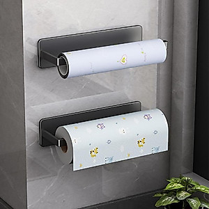 Paper Towel Holder, 2676cm Under Cabinet Roll Holder, Drill Free Kitchen Paper Towel Holder, Rust-Proof Kitchen Roll Holder, Self Adhesive Paper Towel Rack for Kitchen Pantry Bathroom Toilet Hotels